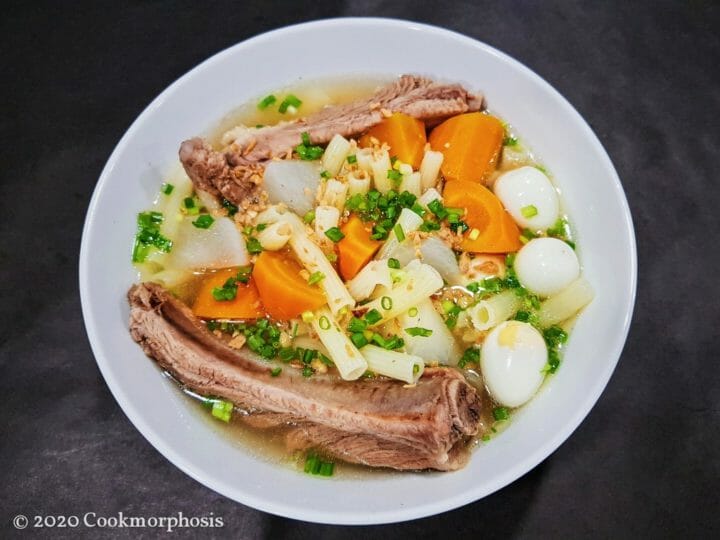 Comfort Food Macaroni Soup with Pork Ribs (Sup Nui Suon Heo)