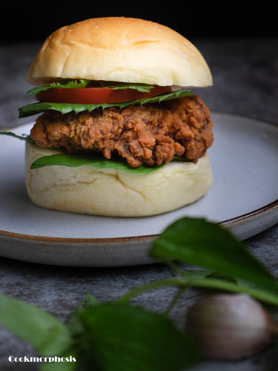 Crispy Chicken Pho Burger - A Vietnamese Fusion Take on Burger