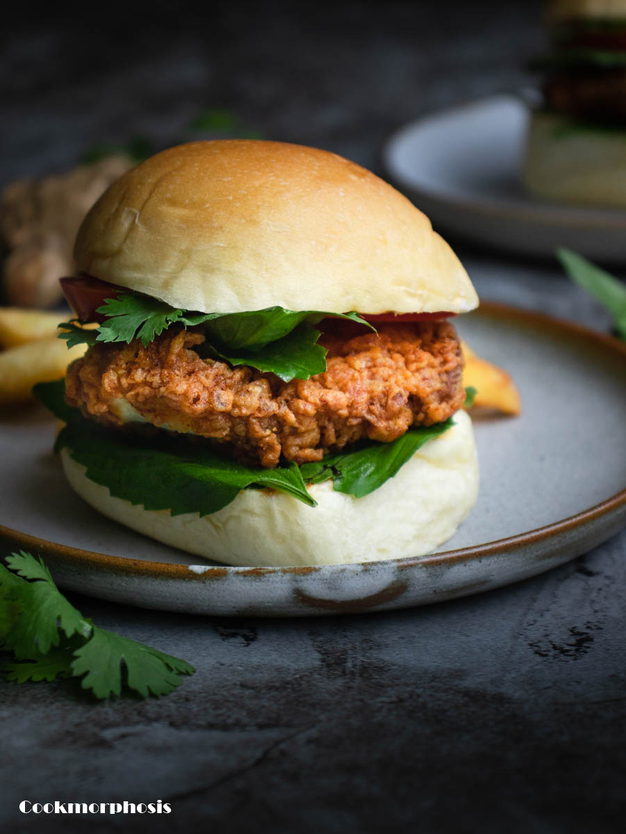 Crispy Chicken Pho Burger - A Vietnamese Fusion Take on Burger