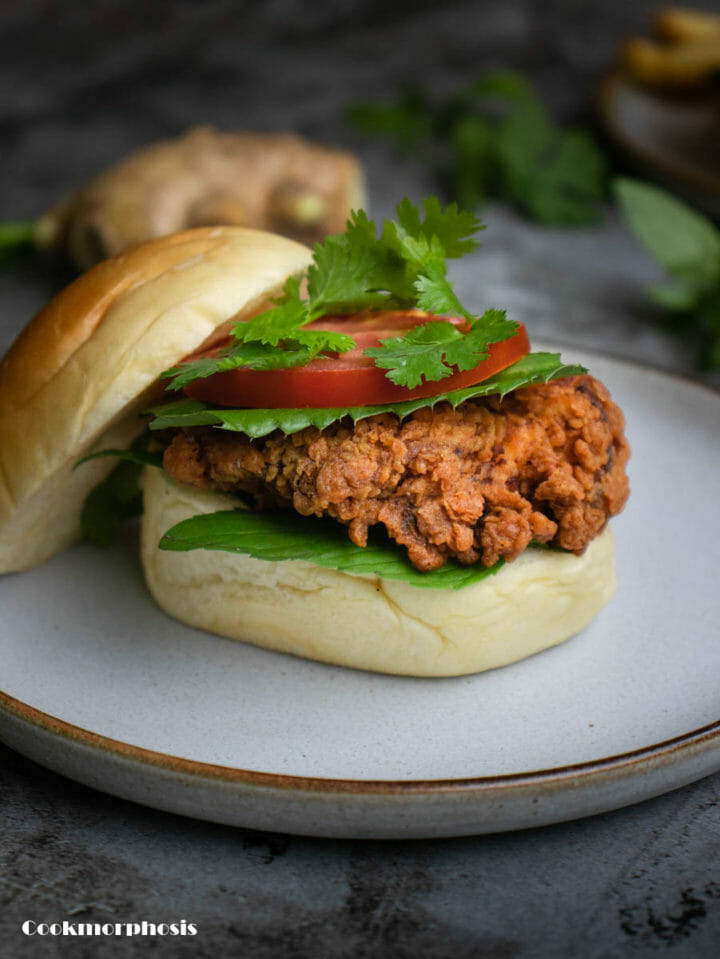 Crispy Chicken Pho Burger - A Vietnamese Fusion Take on Burger