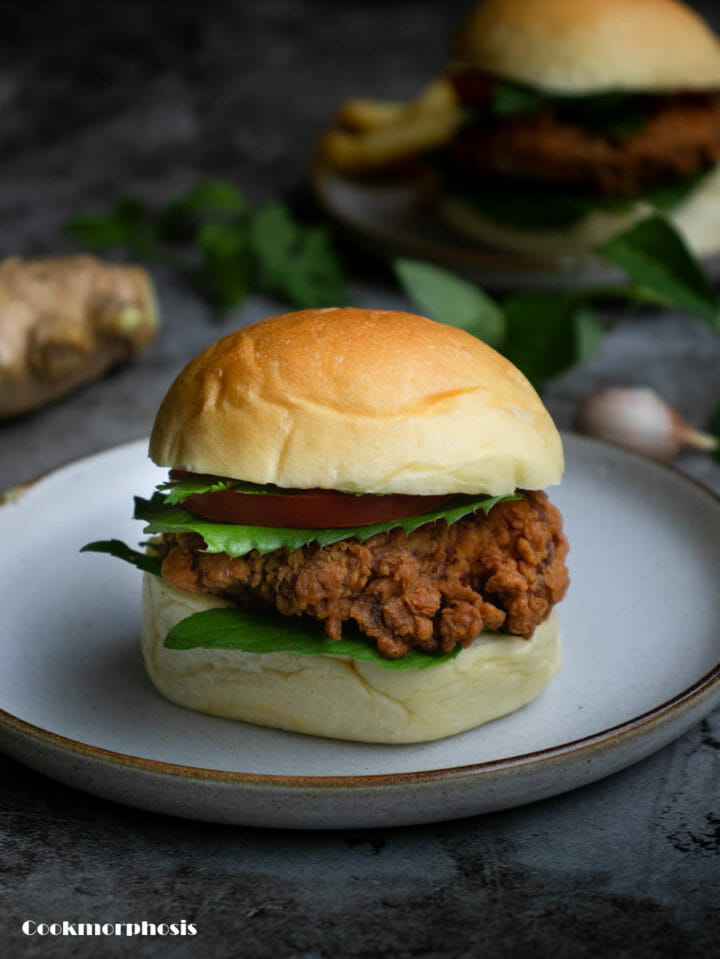 Crispy Chicken Pho Burger - A Vietnamese Fusion Take on Burger